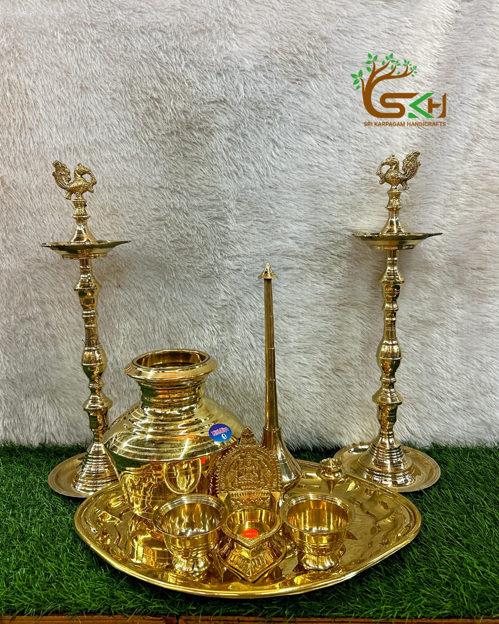 Brass Nirai Kudam Set | Wedding set | Housewarming set – Sri Karpagam ...